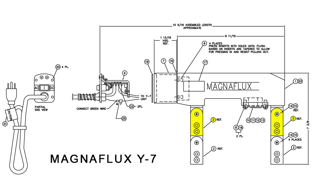 Magnaflux Leg Assembly for Y-6, Y-7, Y-8